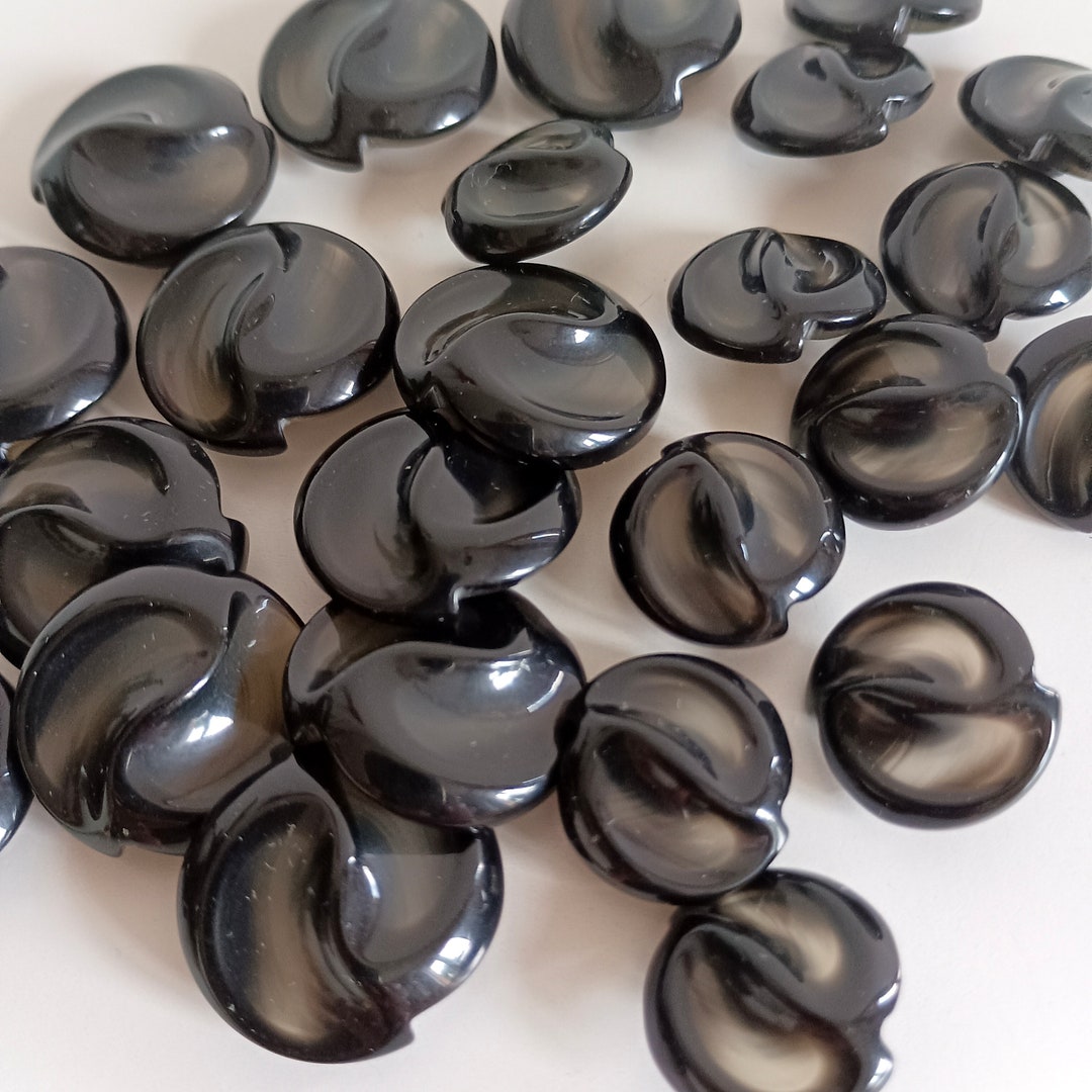 24 Clear Black Buttons Jacket Dress Buttons Made in Italy - Etsy