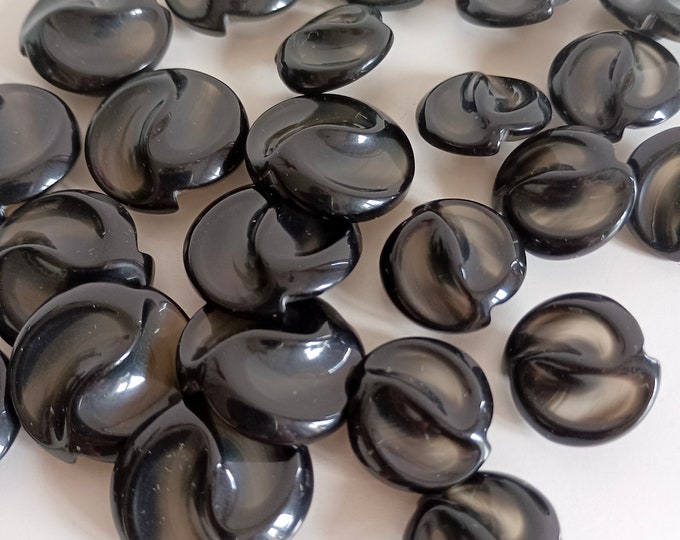 24 Clear Black Buttons, Jacket Dress Buttons, Made in Italy High ...