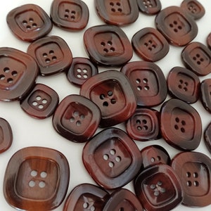 Brown Shaded Buttons Square Shaped, Coat Jacket Dress Buttons, Made in ...