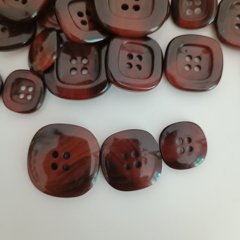 Brown Shaded Buttons Square Shaped Coat Jacket Dress Shirt - Etsy