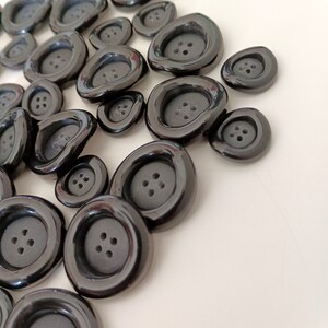 50 Shiny Black Buttons, Jacket Dress Buttons, Made in Italy Classic ...
