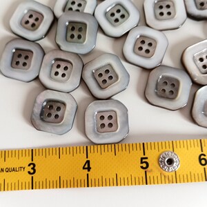 12 Light Gray MOP Flat Buttons, Jacket Dress Buttons, Made in Italy ...