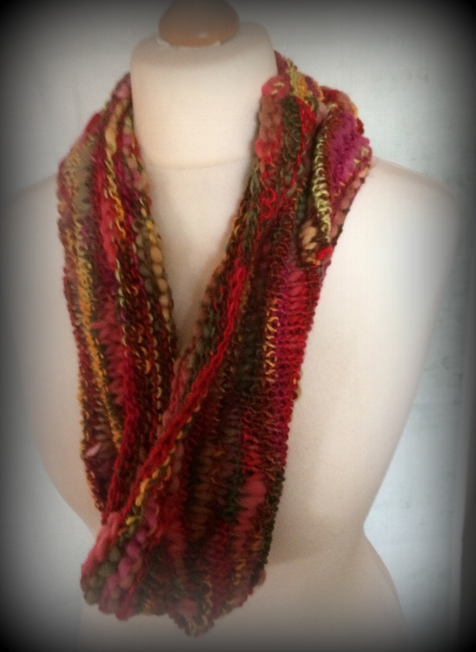 Inferno Hand gestrickt Hals wärmer Schal Bambus Garn 39 x 8 - Etsy.de