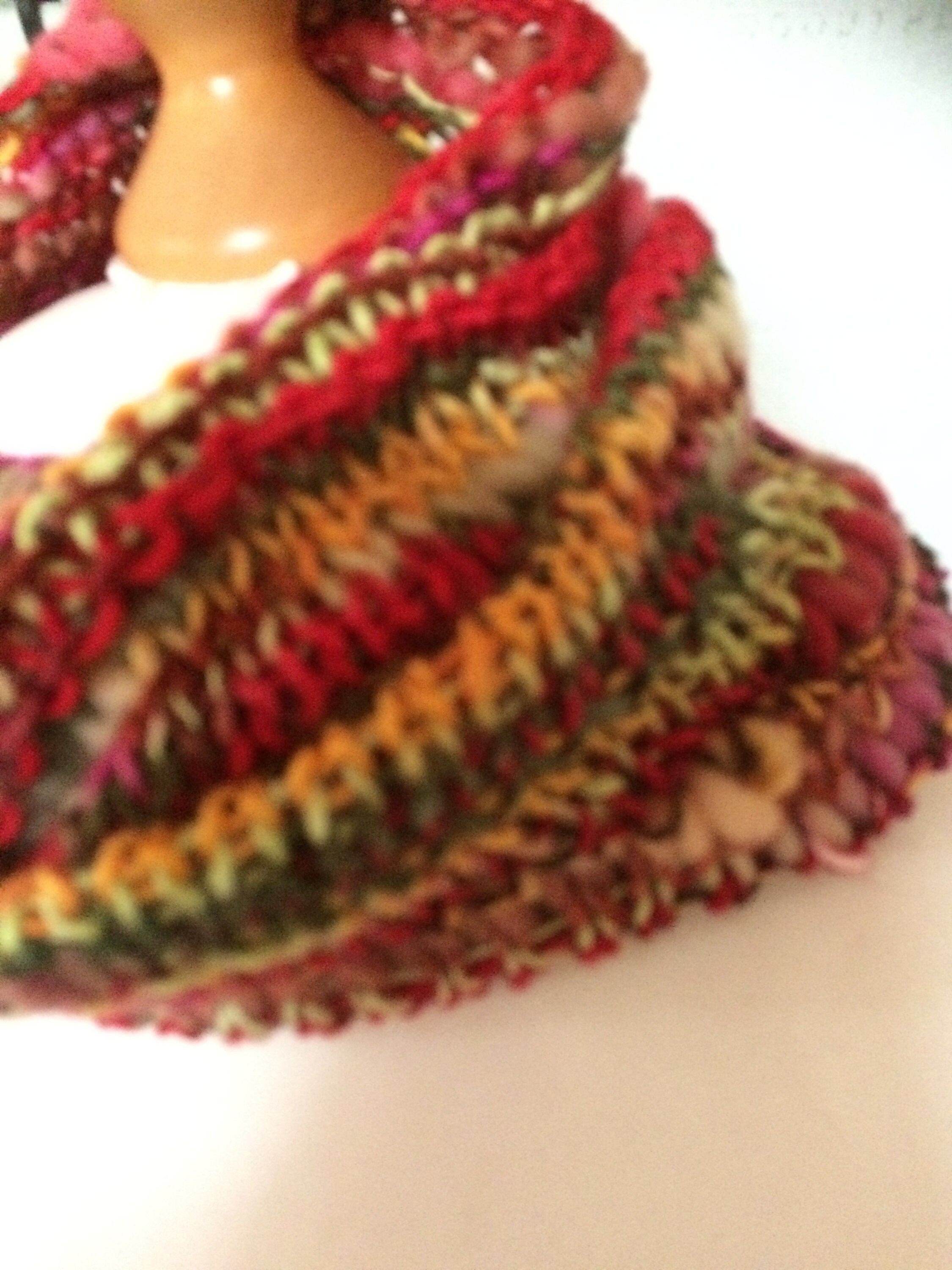 Inferno Hand gestrickt Hals wärmer Schal Bambus Garn 39 x 8 Zoll 97x21 ...