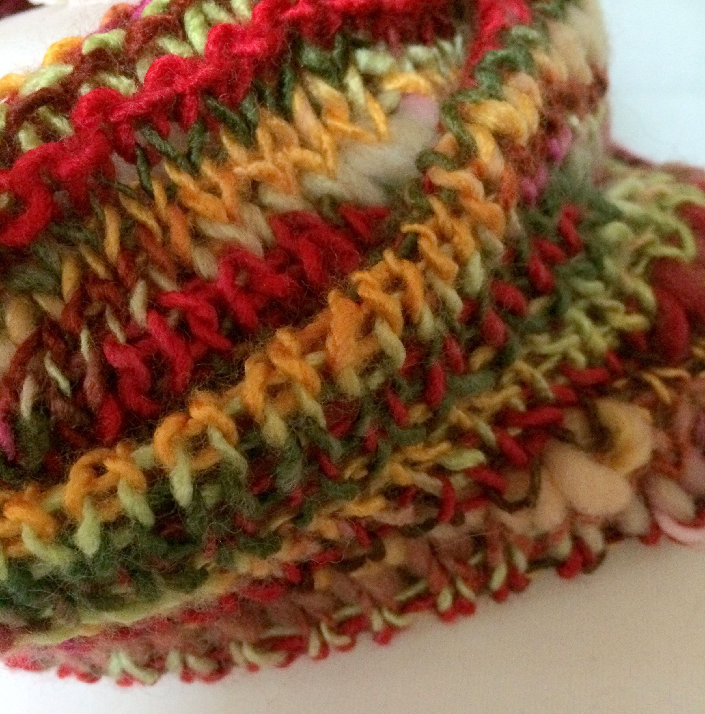 Inferno Hand gestrickt Hals wärmer Schal Bambus Garn 39 x 8 Zoll 97x21 ...