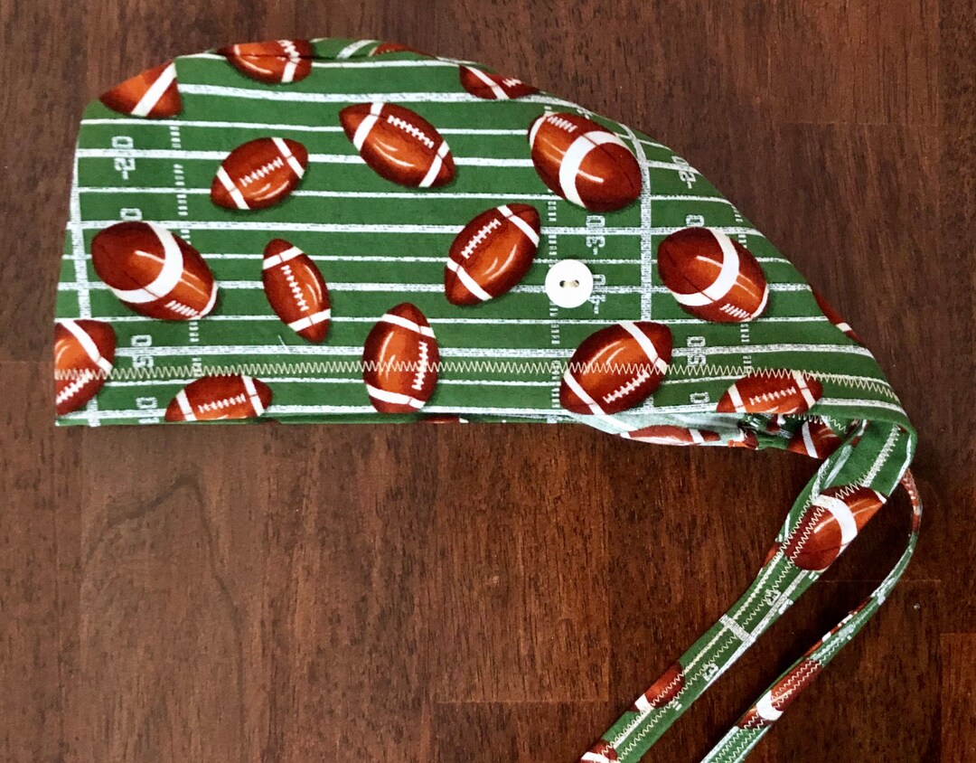 Football Scrub Cap With Buttons - Etsy