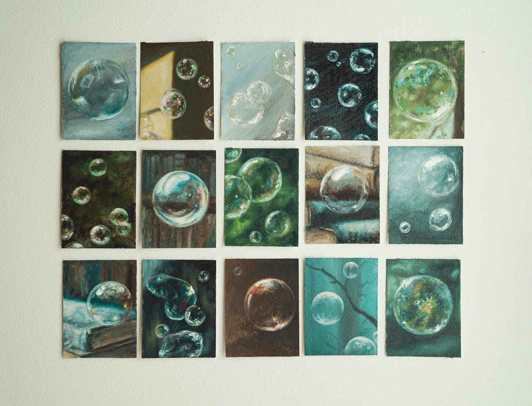 Original Bubble Oil Painting 3x4 one Painting - Etsy