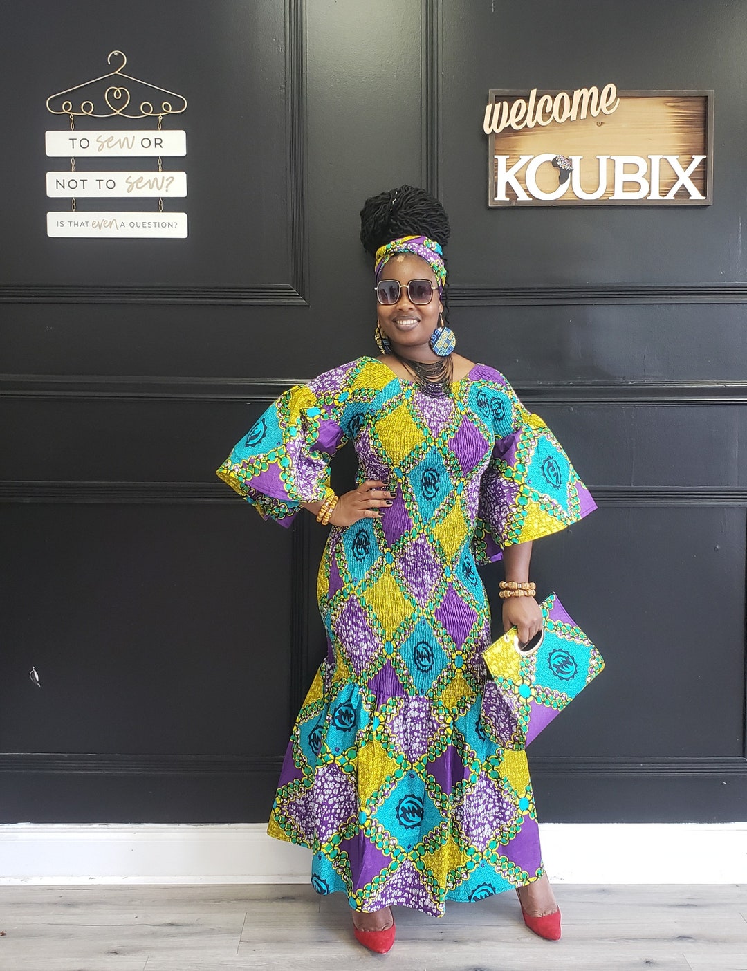 African Fishtail Waxprint Ankara One Size Maxi Dress Plus Size - Etsy