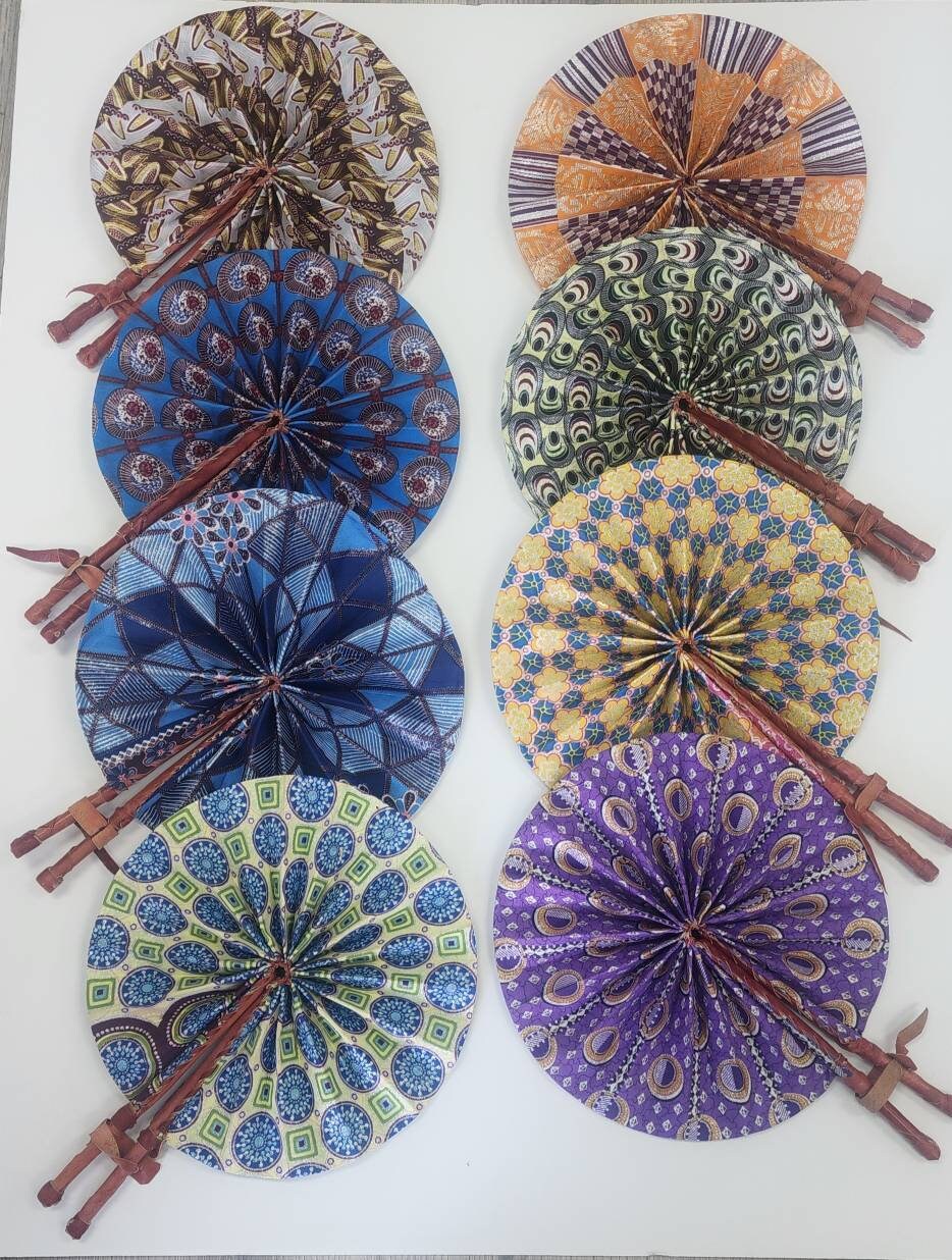 African Ankara Wax Print Ghana Hand Fan - Etsy