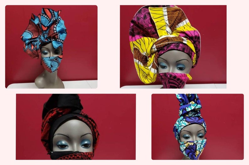 Head Wrap and Mask Combo Set - Etsy