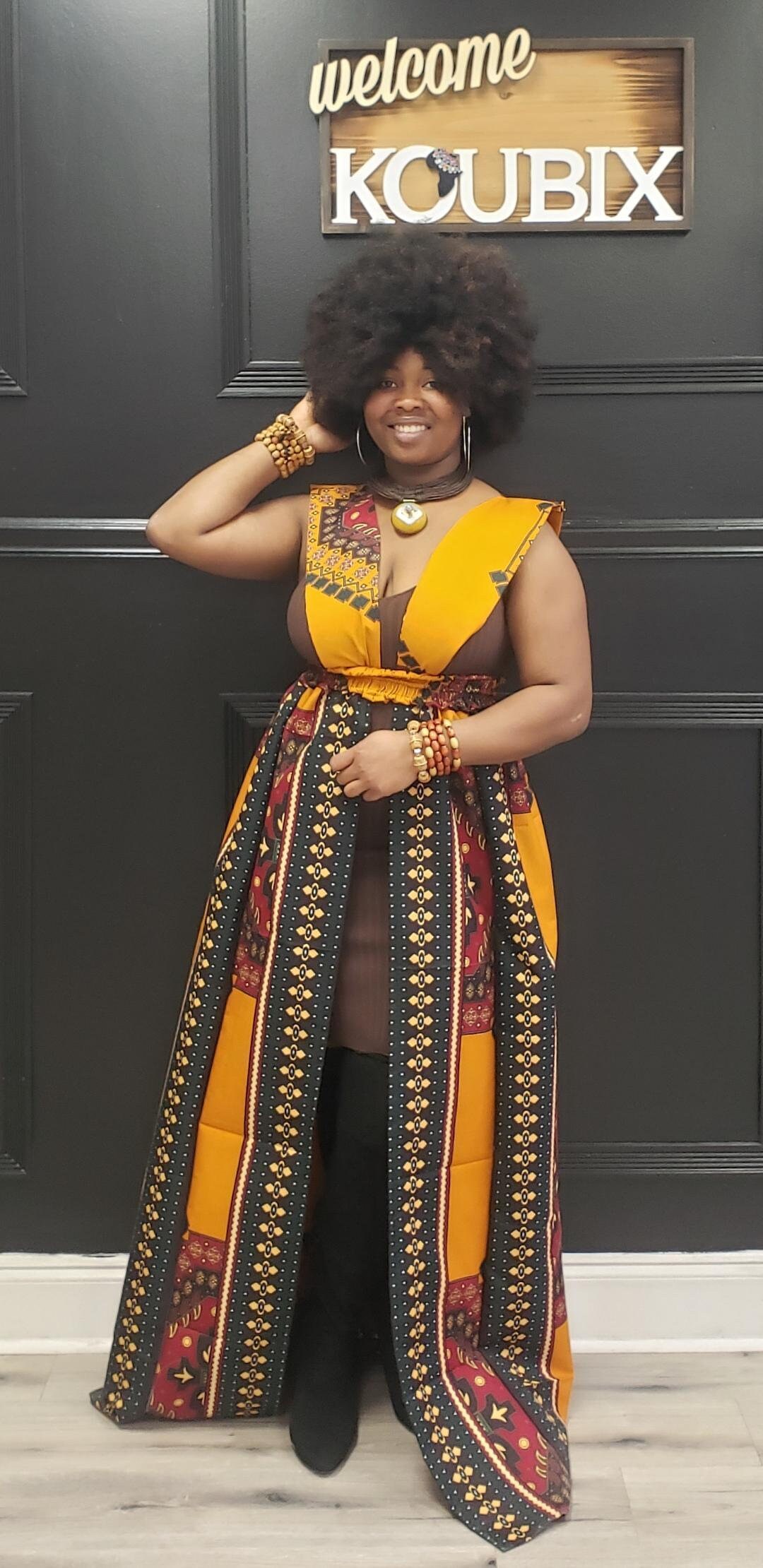 African Wax Print Dashiki Long Robe - Etsy