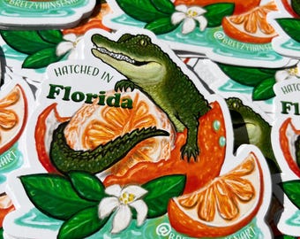 Orange Gator | Vinyl Waterproof Sticker - Etsy
