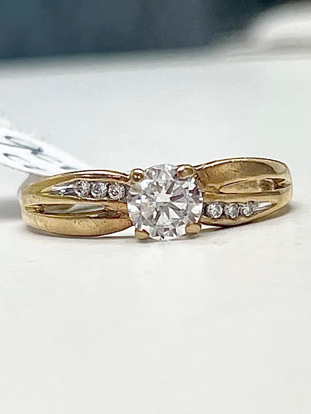 9ct Gold Vintage Sparkling Solitaire Ring Sku1102 - Etsy