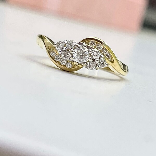 Twist Diamond Ring - Etsy