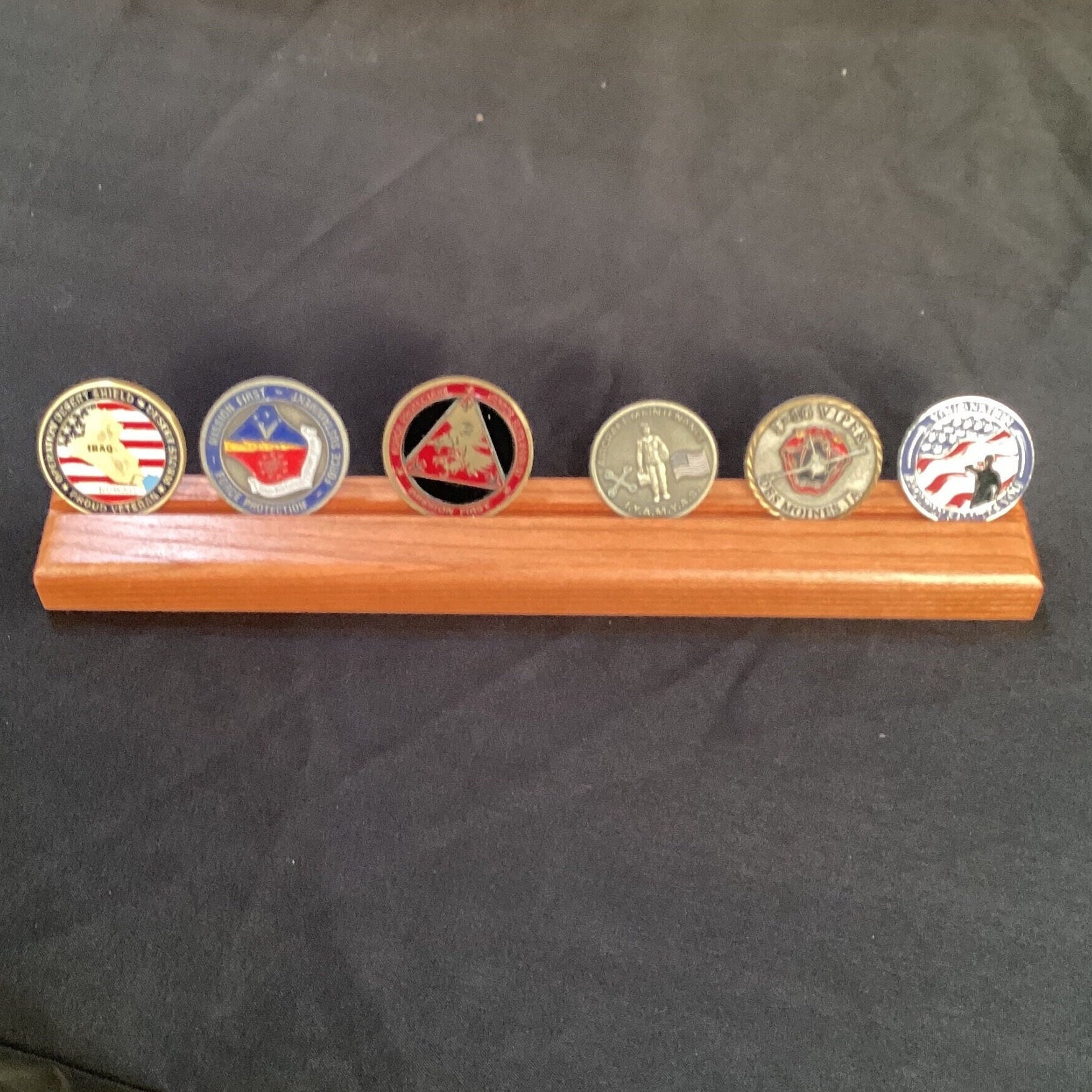 Desktop Challenge Coin Holder, Single Row, up to 7 Challenge Coins. - Etsy