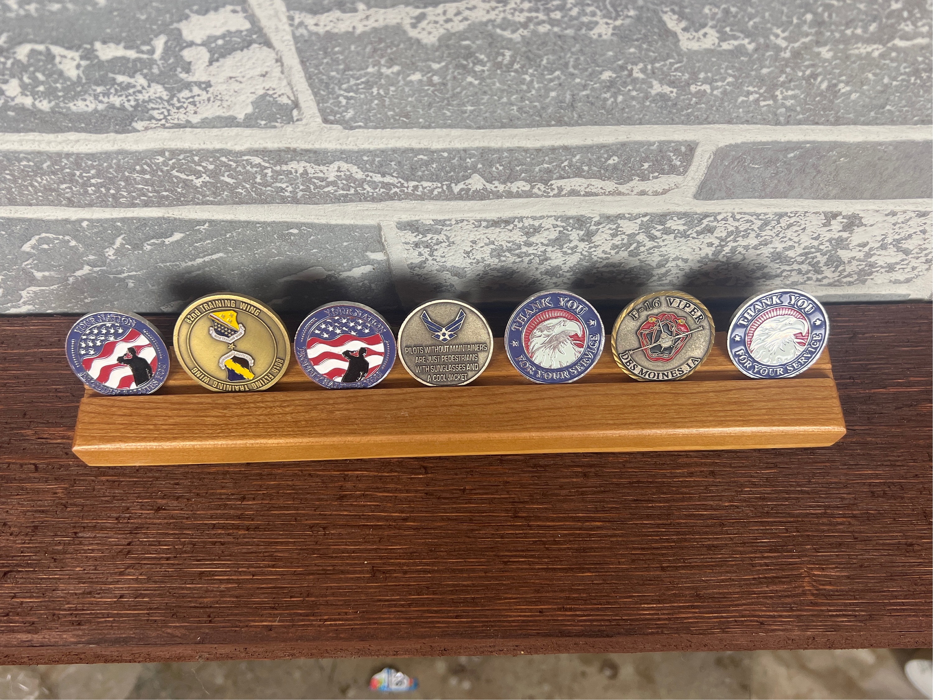 Desktop Challenge Coin Holder, Single Row, up to 7 Challenge Coins. - Etsy