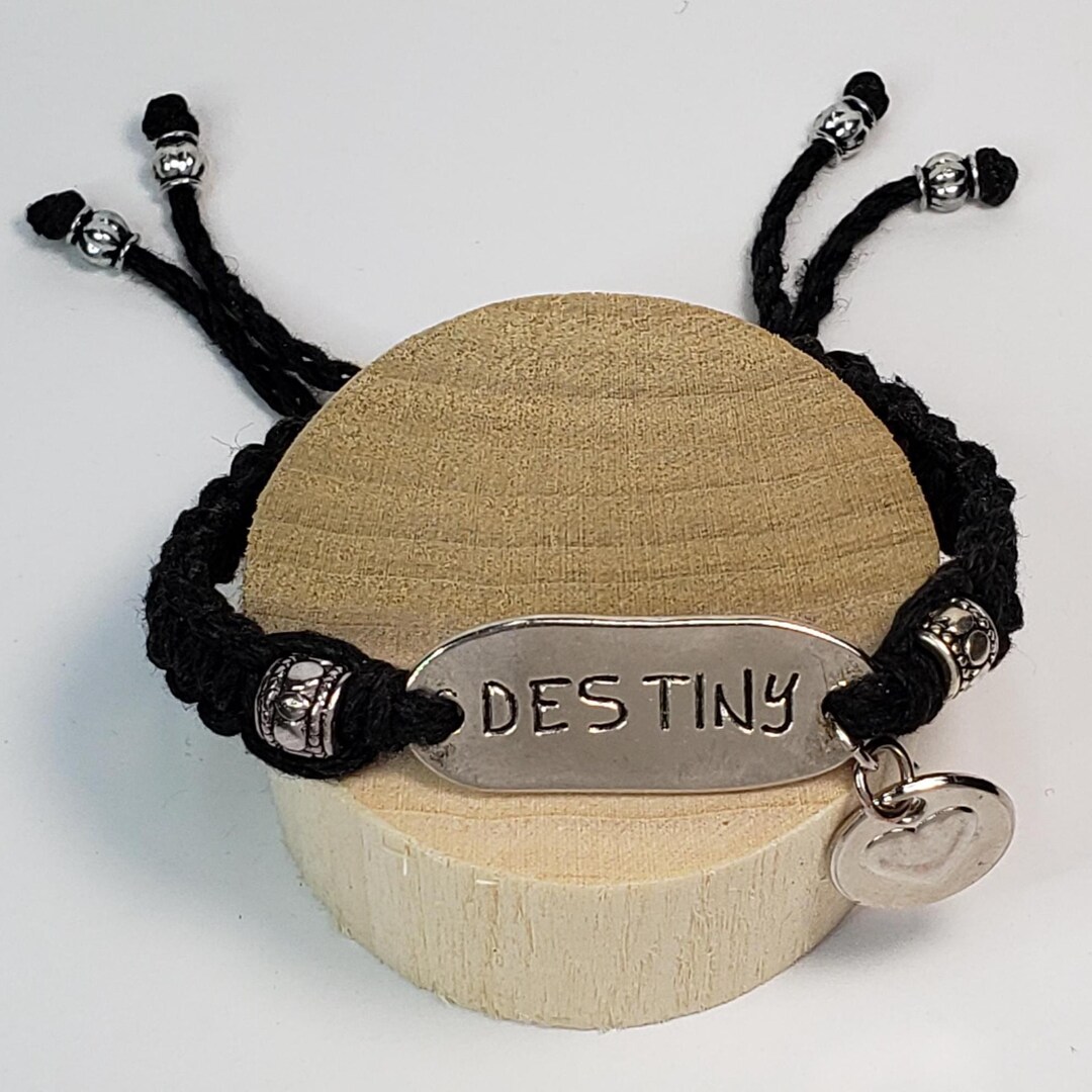 Destiny Bracelet, Black Macrame Hemp Band, Inspirational Jewelry - Etsy