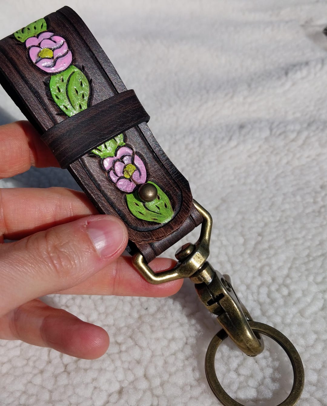 Prickly Pear Belt Loop Keychain // Antique Black - Etsy