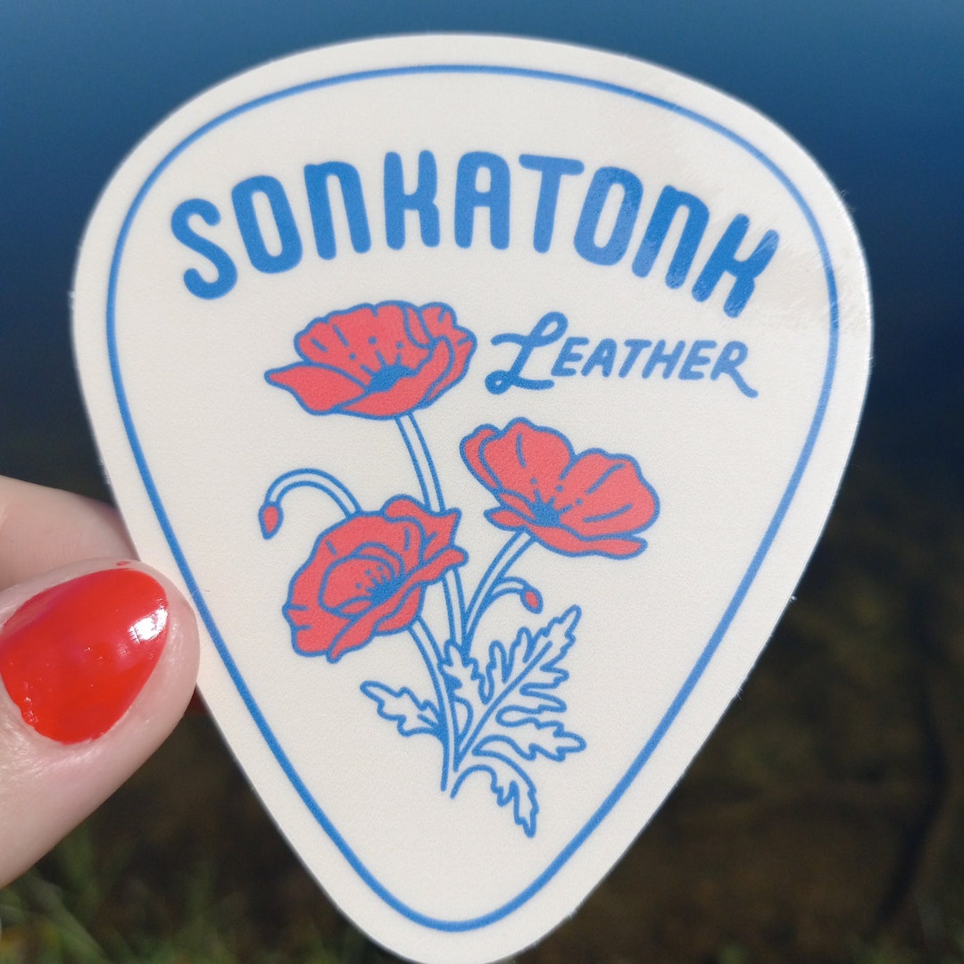 Guitar Pick Sonkatonk Leather Sticker - Etsy