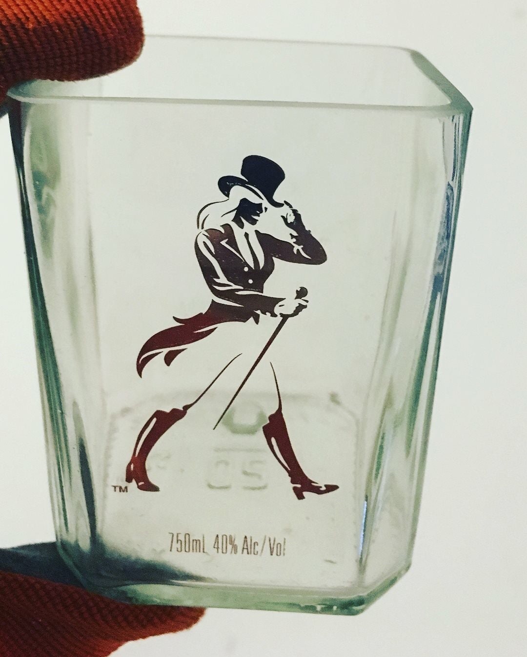 Johnnie Jane Walker Black Label Rocks Glass made from 750ml Bottle