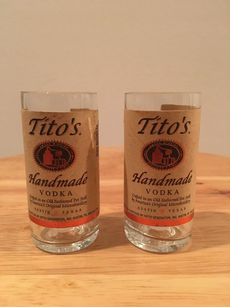 Tito's Vodka 50ml Bottle Shot Glass Set of 2 - Etsy