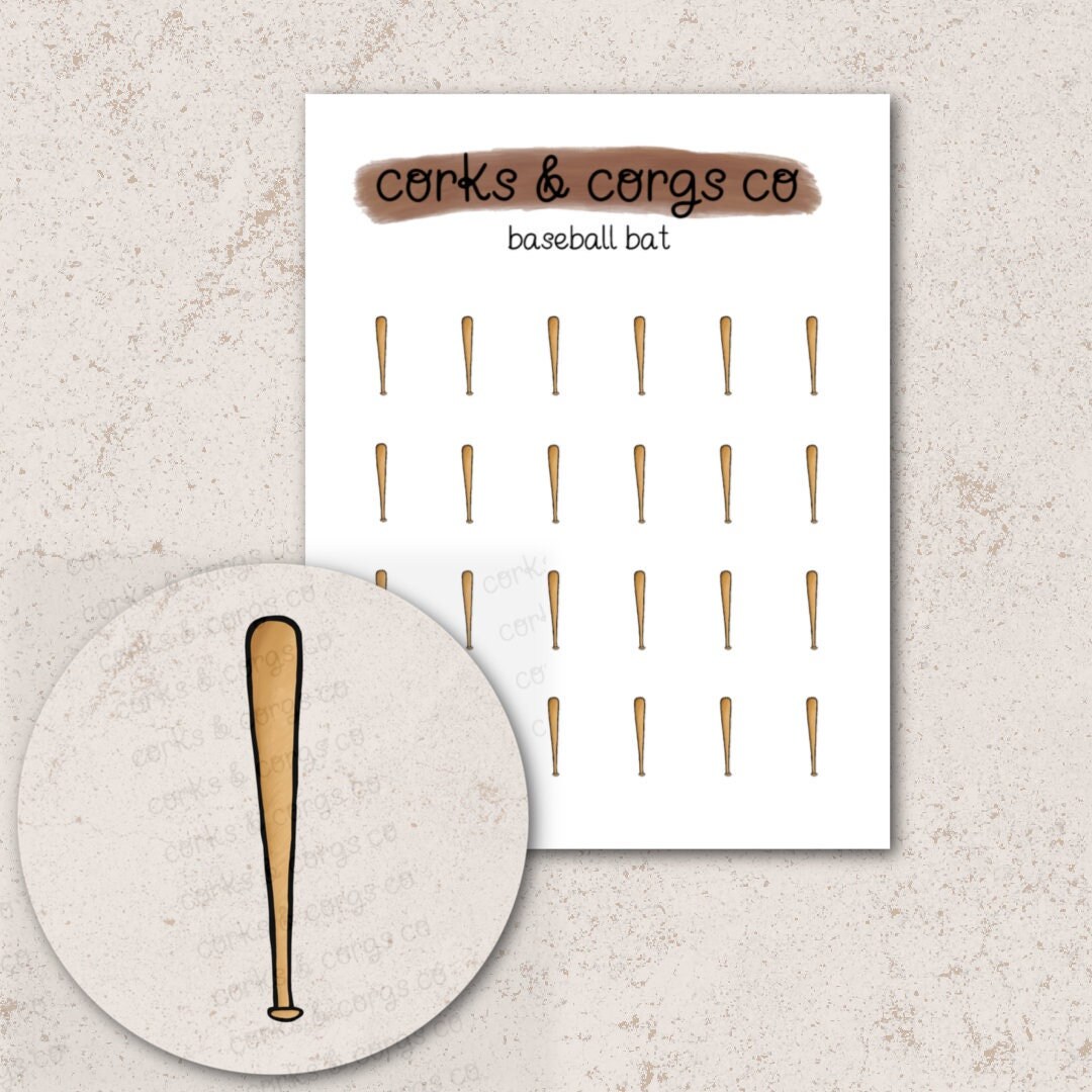 Baseball Bat Icon / Planner Stickers / Icons / Sports / Ball / Summer ...