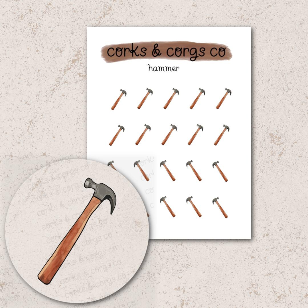 Hammer Icon / Planner Stickers / Icons / Build / Handyman / House Work ...