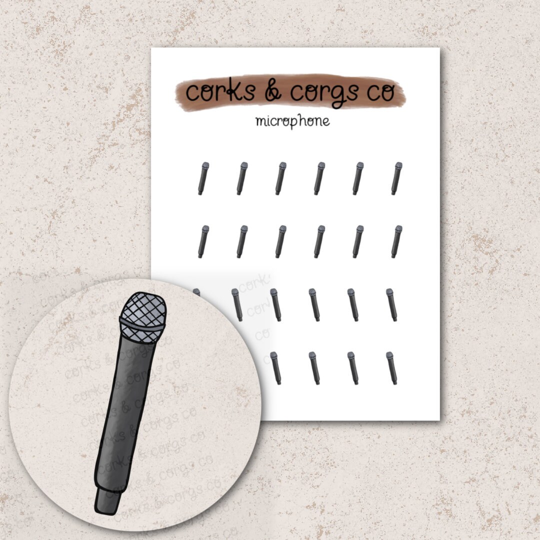 Microphone Icon / Planner Stickers / Icons / Music / Karaoke / Mic - Etsy
