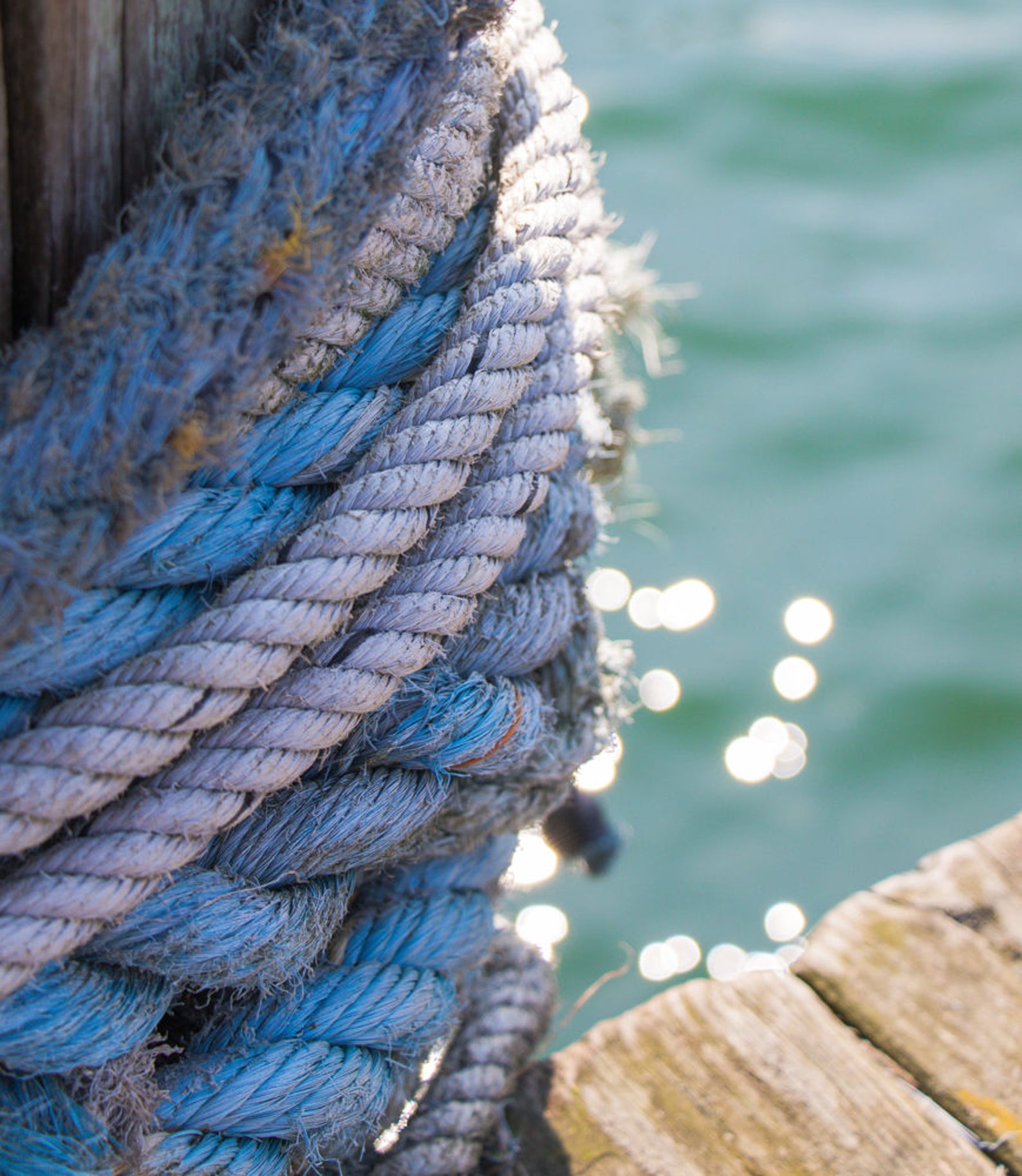 Shades of Blue Ropes, Bokeh, Abstract, Montauk Dock, New York, Montauk ...