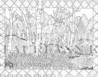 Trout Fishing Printable Adult Coloring Book Page Instant Download ...