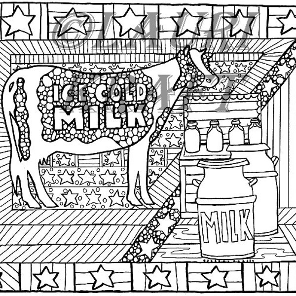 Zentangle Cow - Etsy