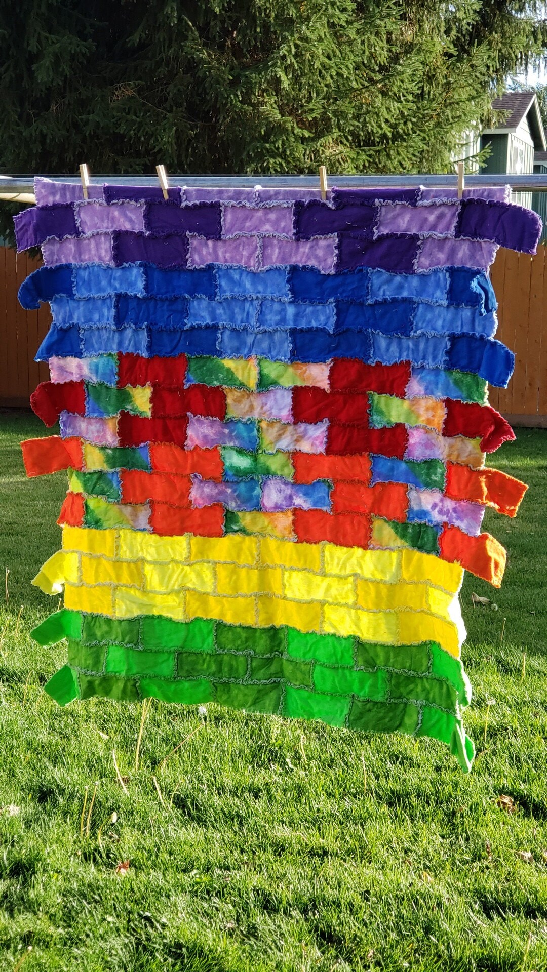 LGBTQ+ Pride Blanket, Rainbow, Rag Quilt, Gay Pride, Pride Flag, Pride ...