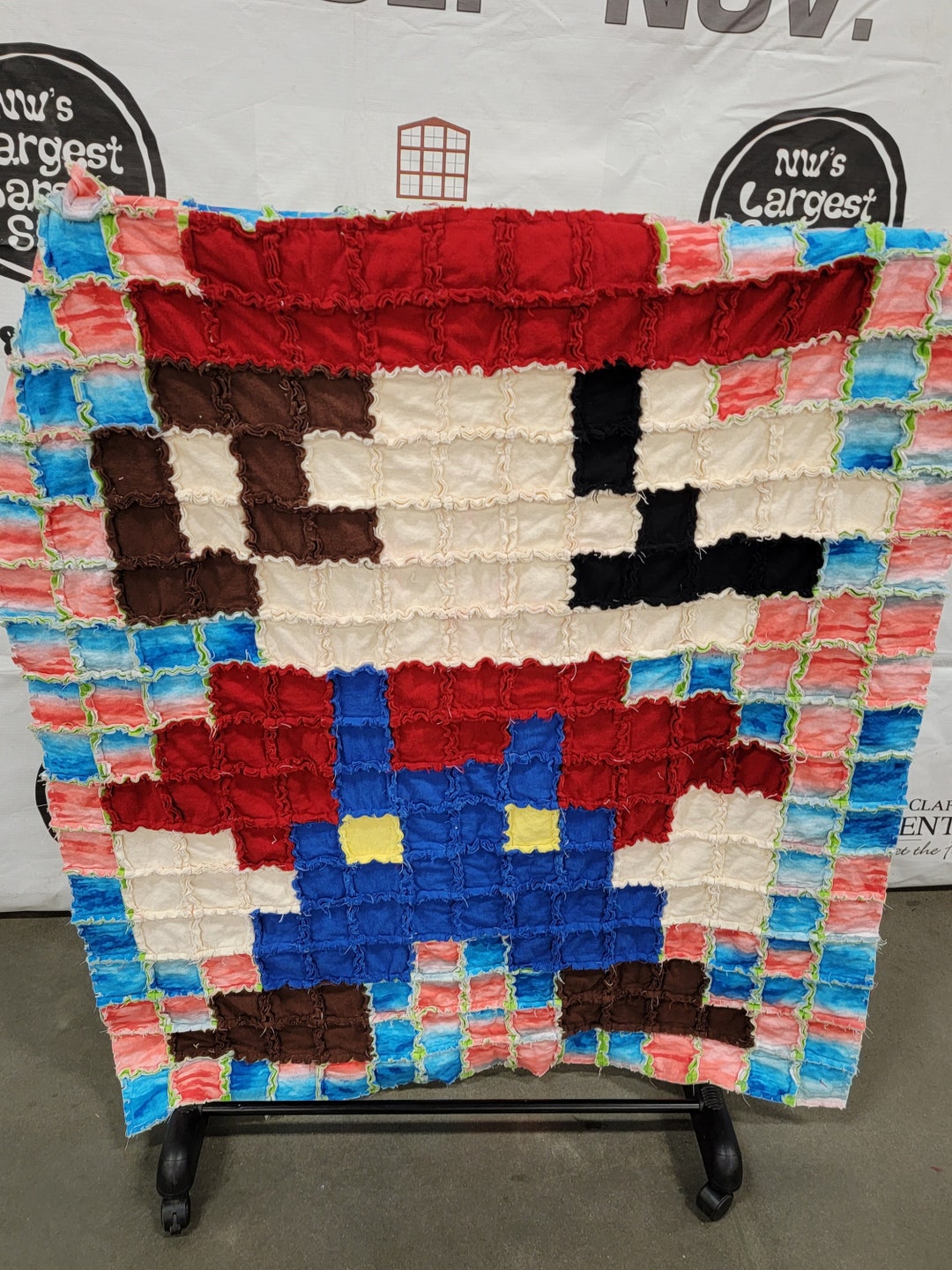 Mario Rag Quilt, Mario, Blanket, Handmade, Fanmade, Video Game ...