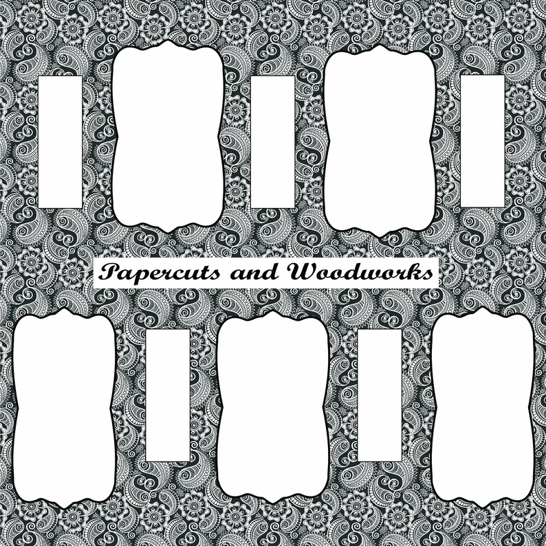 Scrapbook Pages for Photo Booth 2x6 Photo Strips Black and White Design ...