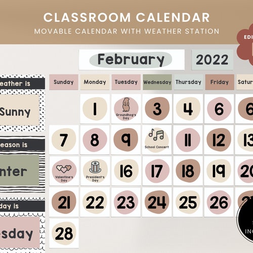 Classroom Calendar Display and Weather Station Editable - Etsy