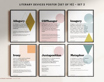 Literary Devices Techniques Posters High School Middle - Etsy