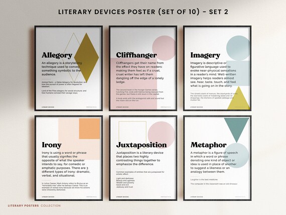 Literary Devices Posters Set of 10 set 2 Modern English | Etsy