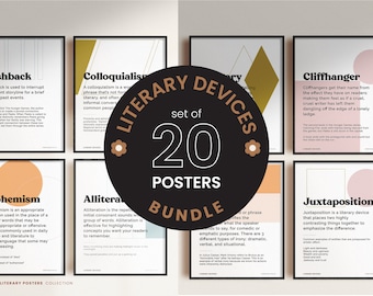 Literary Devices Posters Bundle Set of 10, Modern English Classroom ...