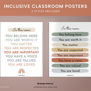 In This Room Poster All Are Welcome Lnclusive Classroom - Etsy