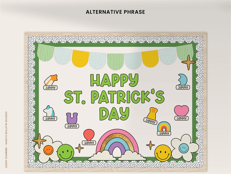 St. Patrick's Day Bulletin Board Kit LUCKY CHARMS March - Etsy