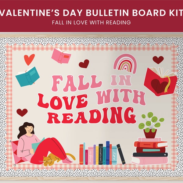 Library Valentine Bulletin Board - Etsy
