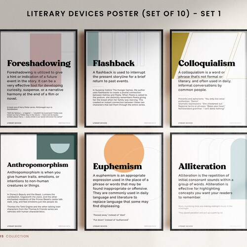 English Classroom Posters Literary Genres High School Middle - Etsy