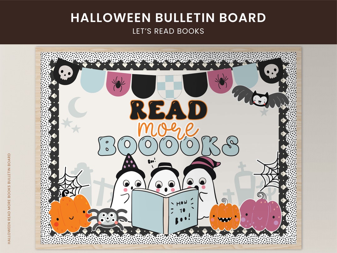 Halloween Bulletin Board Kit Happy Halloween blue Read - Etsy