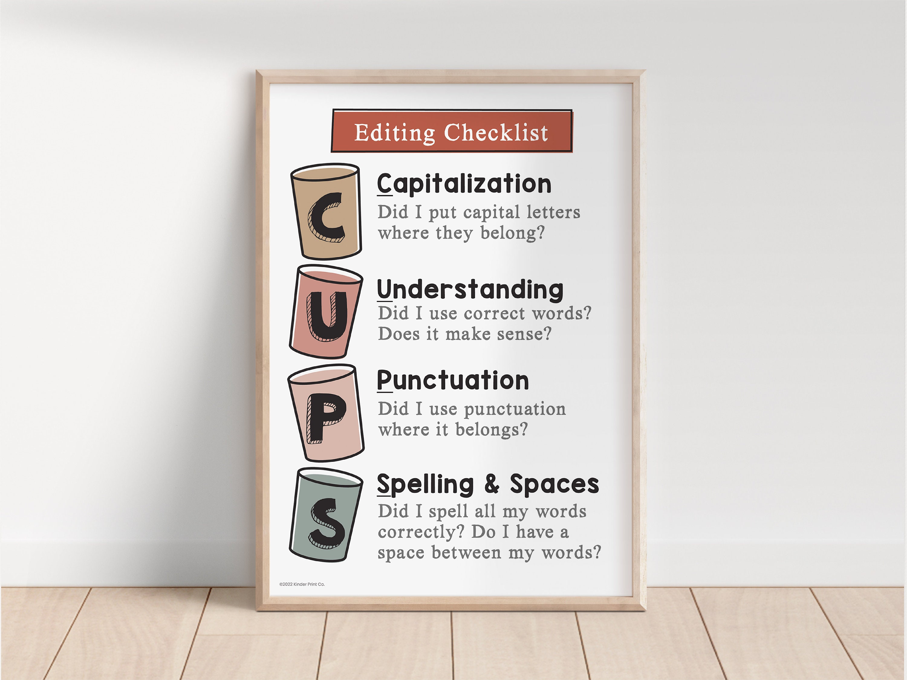 CUPS Editing Writing Strategy Checklist Poster English Etsy CUPS Editing Writing Strategy Checklist Poster English Etsy