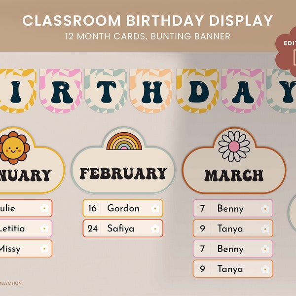 Birthday Calendar Wall Hanging - Etsy