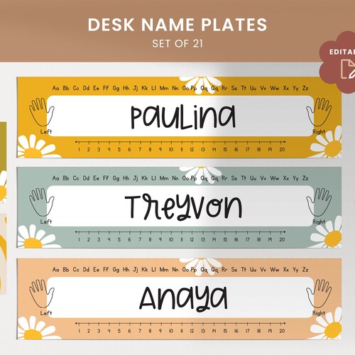 Student Desk Name Labels Editable Classroom Printables - Etsy