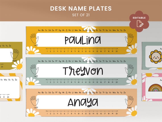 Student Desk Name Plate Card Labels Name Tags Desk Tags - Etsy
