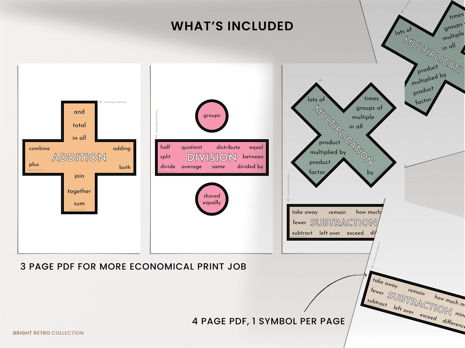 Math Operations Word Problems Clue Words Display Modern - Etsy