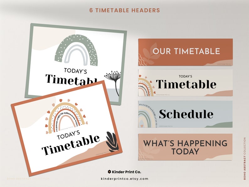 Visual Timetable Schedule Boho Rainbow Neutral Classroom - Etsy New Zealand