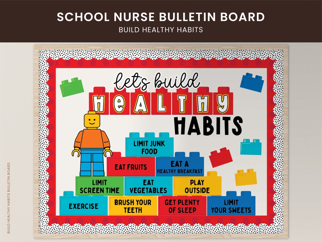 Healthy Habits Bulletin Board, School Nurse Door Display, Health ...